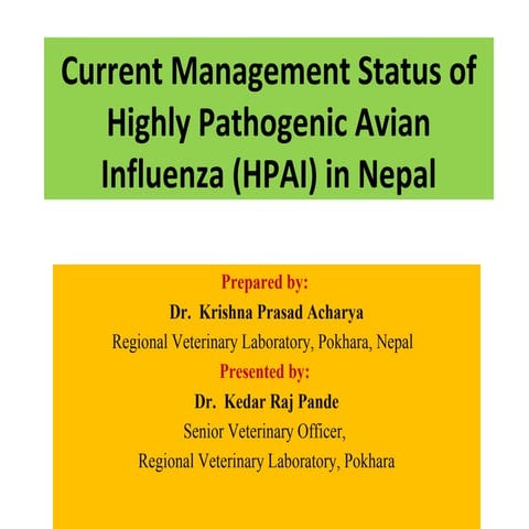 Current Management Status of Highly Pathogenic Avian Influenza (HPAI ...