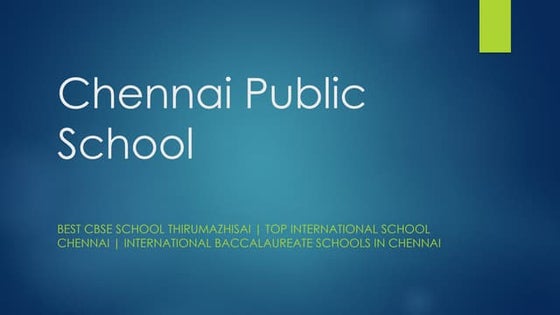 CPS Global School: Redefining Excellence in International Education | PPT