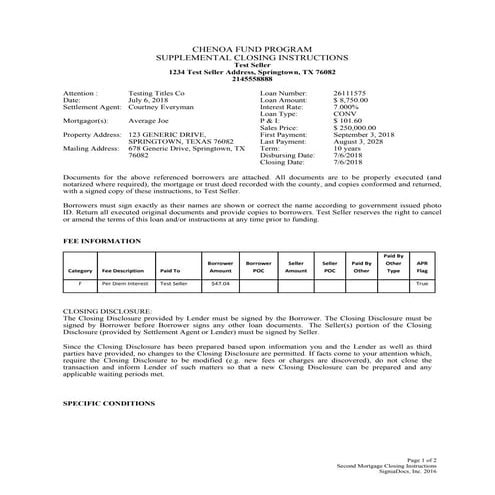 Chenoa fund-resources-sample closing-package-homeready_7618 | PDF