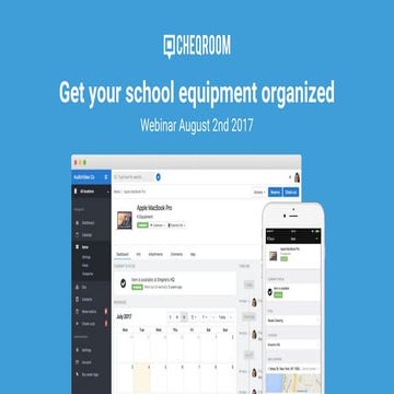 CHEQROOM Webinar: Get your school equipment organized | PDF