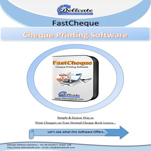 Cheque printing software | PDF