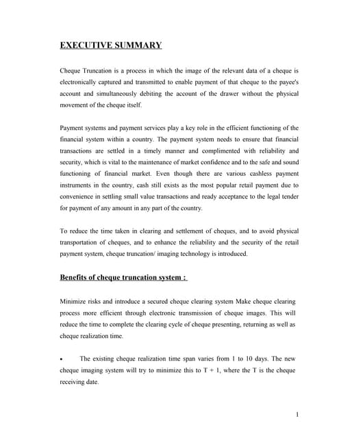 Cheque truncation system in india (cts) | PDF