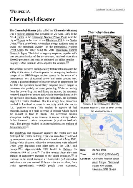 Chernobyl disaster | PPT