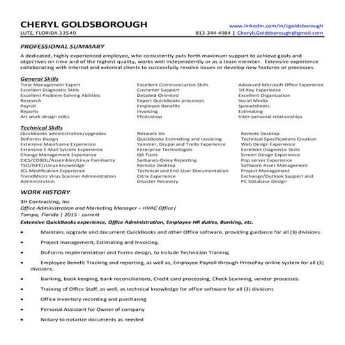 Cheryl Goldsborough Resume | PDF