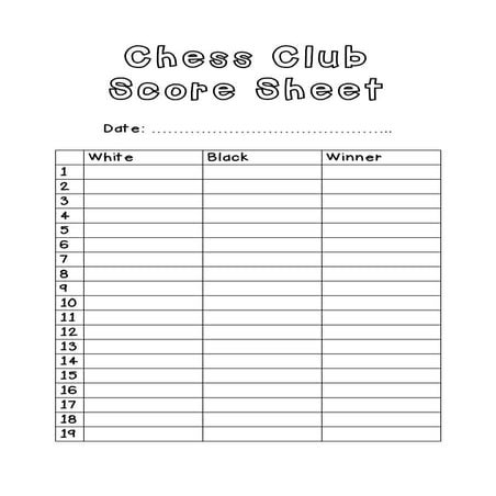 Chess club score sheet | PDF