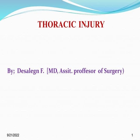 Chapter 11 Thoracic Injuries | PPTX