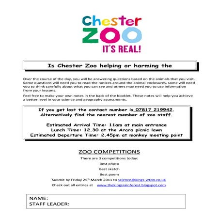 Chester zoo activity_booklet | DOC