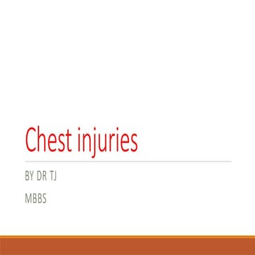 Chest injuries, complications and management pptx | PPTX