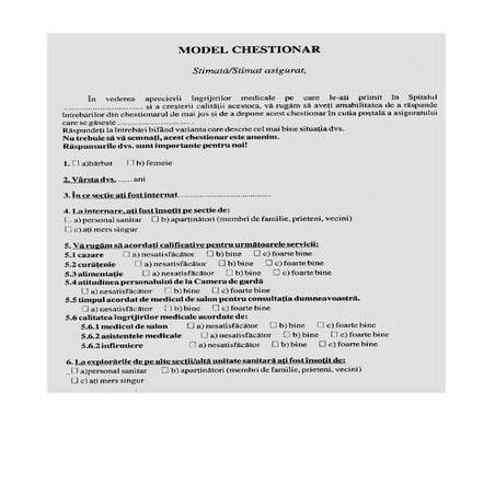 Chestionar Studenți – Centrul FILIA