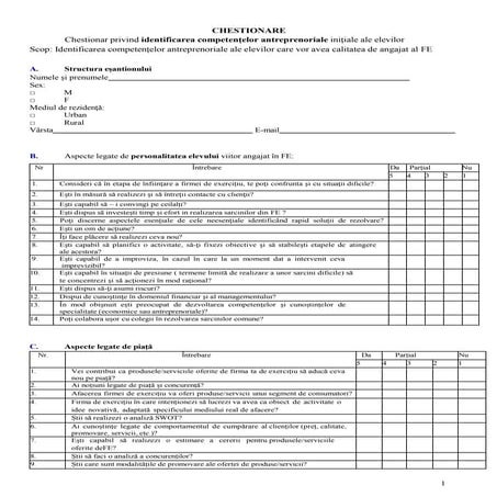 Chestionare firma de exercițiu | PDF