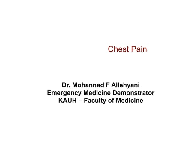 Approach to chest pain | PPTX