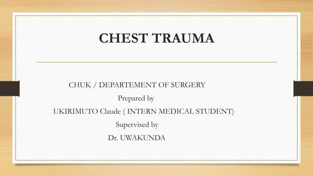 Chest injury and nursing care | PPTX