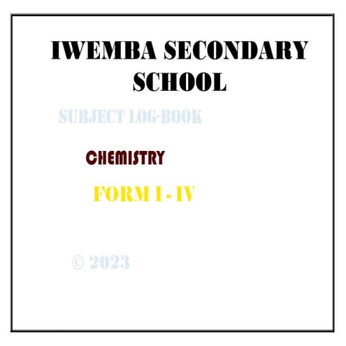 CHE_SUBJECT LOG BOOK-1.docx form one up to four | DOCX