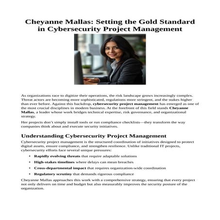 Cheyanne Mallas- Setting the Gold Standard in Cybersecurity Project Management.pdf