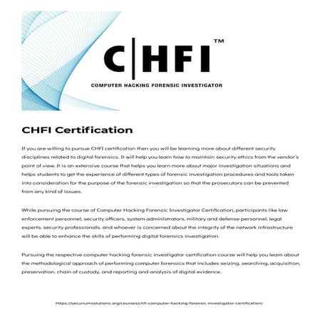 CHFI Certification | PDF