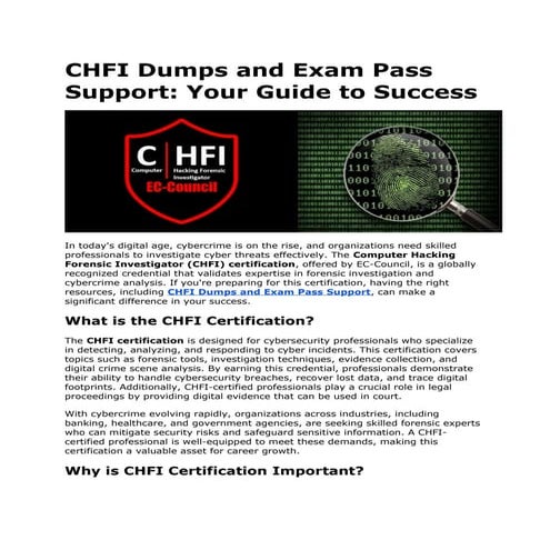 CHFI Dumps and Exam Pass Support_ Your Guide to Success.docx