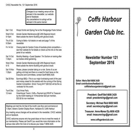 CHGC Newsletter No. 121 Sep 2016 | PPT