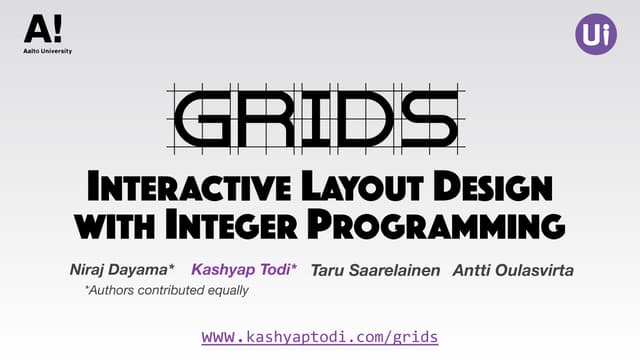Grids Interactive Layout Design With Integer Programming Acm Chi 2020 4864