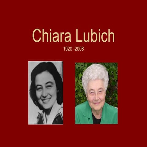 Chiara Lubich & De Focolarebeweging | PPT