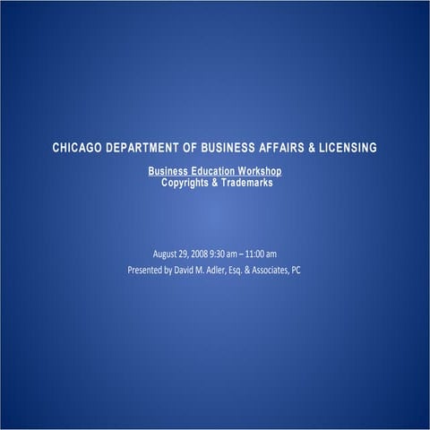 Chicago business affairs workshop (ip) | PPT