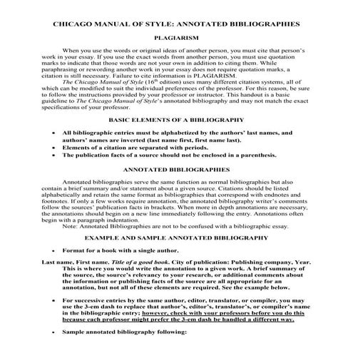Chicago Manual of Style: Annotated Bibliography by Texas State ...