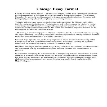 Chicago Essay Format. 002 Chicago Style Essay Thatsnotus | PDF