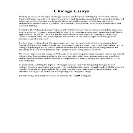 Chicago Essays.pdf | Genetics | Science