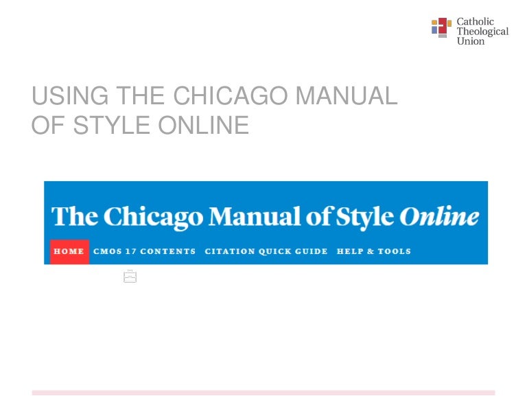 Chicago Manual of Style Introduction