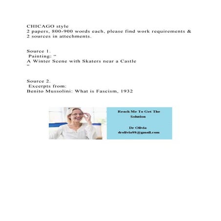 CHICAGO style2 papers, 800-900 words each, please find work requir.docx