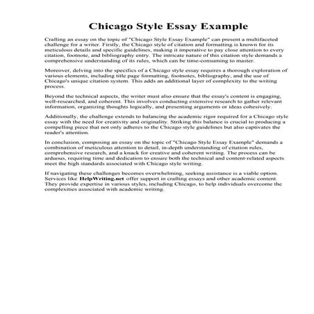 Chicago Style Essay Example. Chicago Style Essay Formatting ...