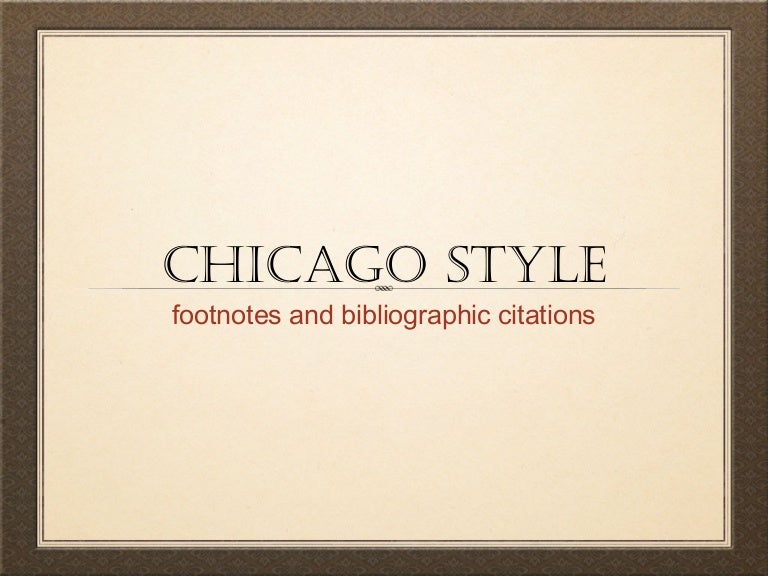 Chicago style overview