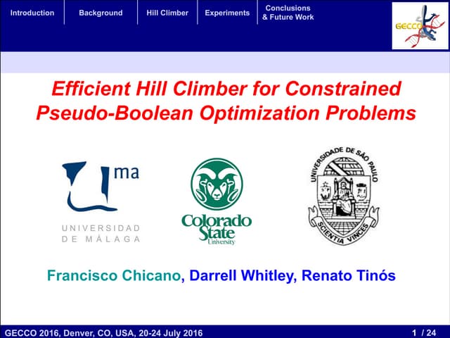 Efficient Hill Climber For Constrained Pseudo Boolean Optimization 7466