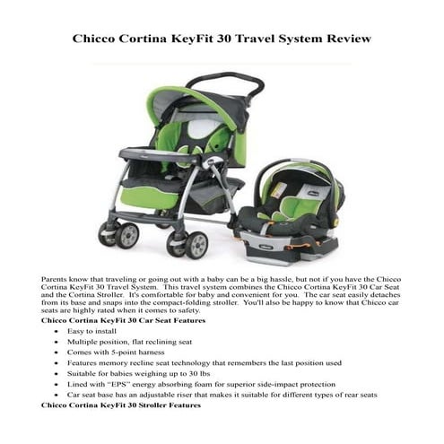 Chicco Cortina Keyfit 30 Travel System | PDF
