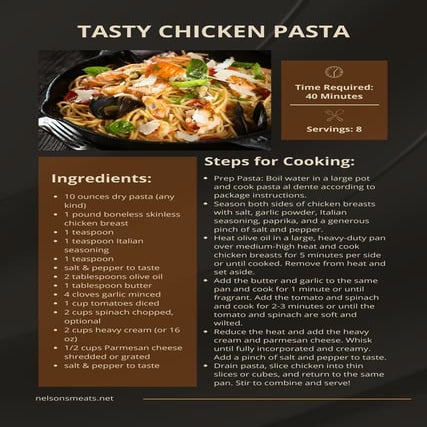 Tasty Chicken Pasta | PDF | Cooking | Food & Drink