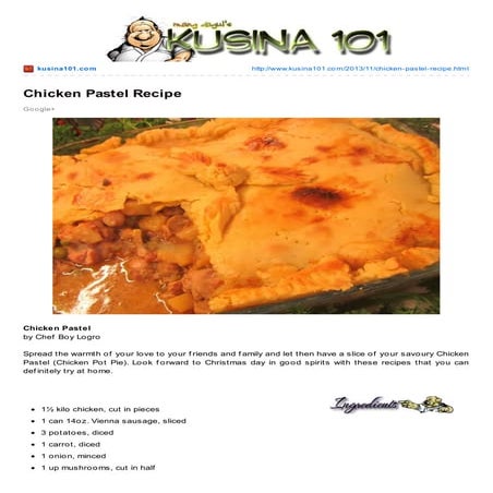Chicken paste recipe | PDF | Desserts and Baking | Food & Drink