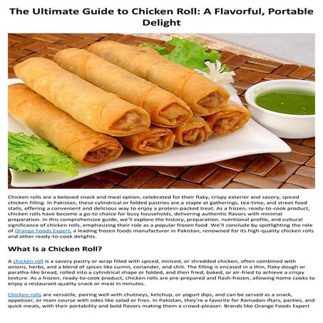 Chicken Roll A Crispy, Ready To Cook, Frozen Food Chunk.pdf