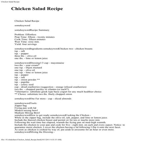 Chicken salad recipe | PDF