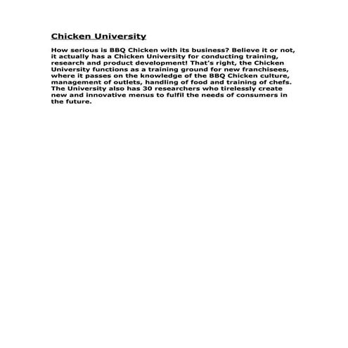 Chicken university | DOC | Birds | Pets