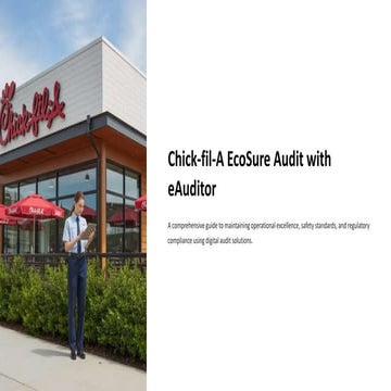 Chick fil A Ecosure Audit with eAuditor Audits & Inspections | PDF