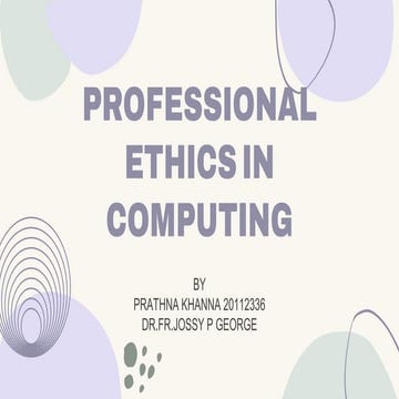 Professional Ethics in Computing | PPT