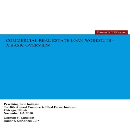 Commercial Real Estate Loan Workouts- A Basic Overview | DOC