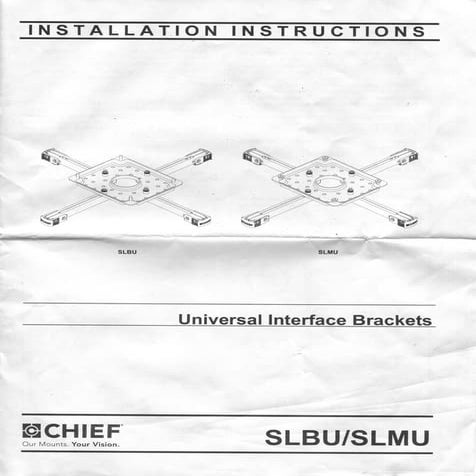 CHIEF - Universal Interface Brackets - Installation Instructions - SLBU ...