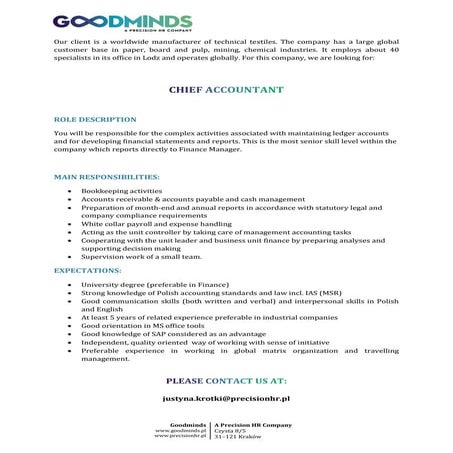 CHIEF ACCOUNTANT | PDF