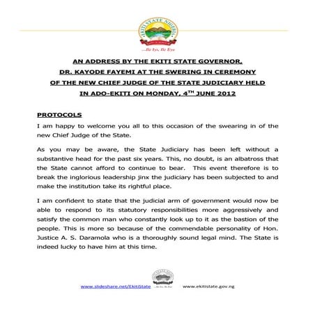 Swearing-in Ceremony Speech | PDF