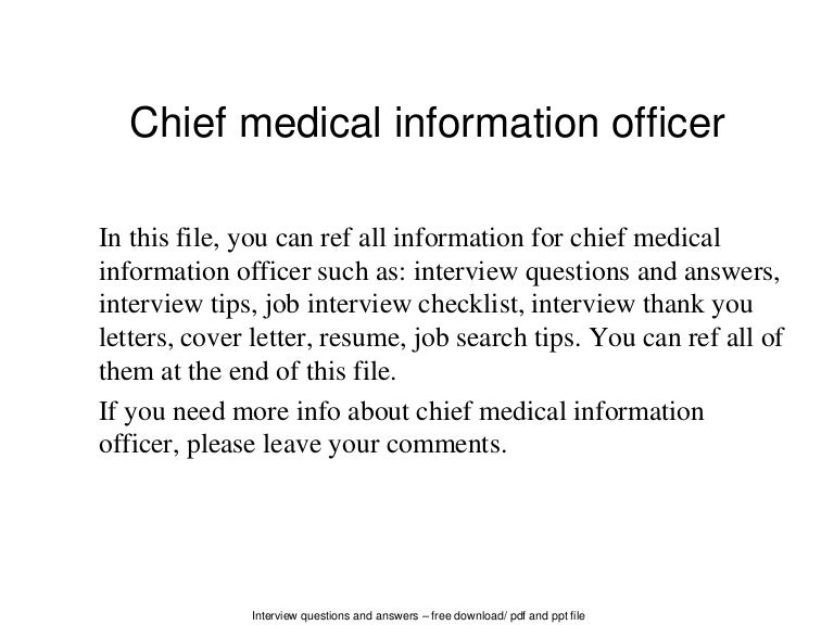 Chief Medical Information Officer
