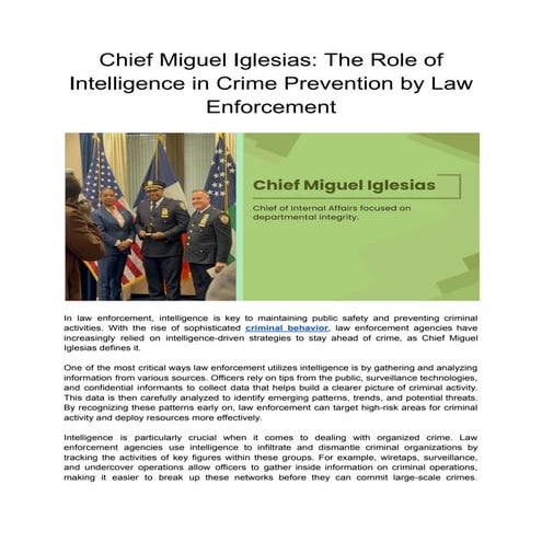 Chief Miguel Iglesias_ The Role of Intelligence in Crime Prevention by ...