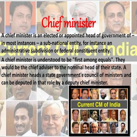 Chief ministers (Special reference to Rajasthan CM - Sh. Ashok Gehlot ...