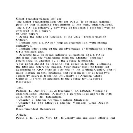 Chief Transformation OfficerThe Chief Transformation Officer (CT | DOCX