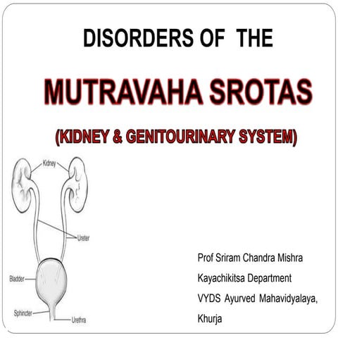 Chikitsasutra of mutravaha srotas disorders | PPSX