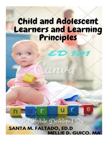 PCED101 The Child and Adolescent Learner and Learning Principles.pdf | Professional School ...